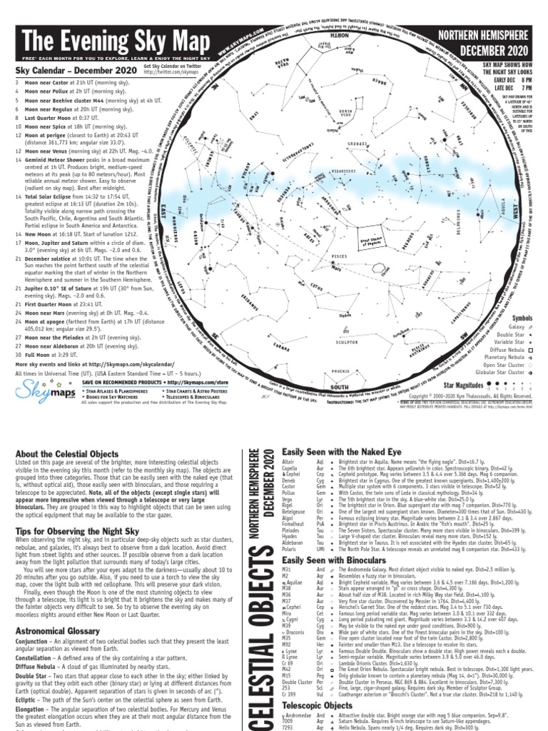 The Evening Sky Map: December 2020 | PDF | Stellar Astronomy | Sky