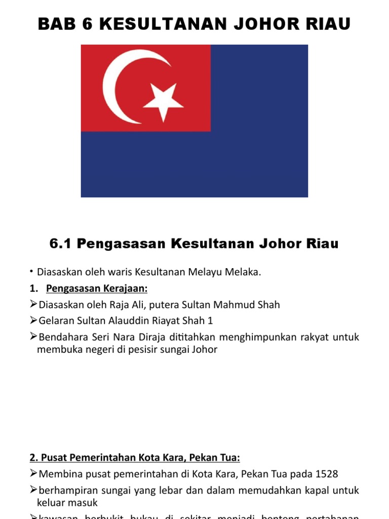 Bab 6 Kesultanan Johor Riau | PDF | Perjalanan
