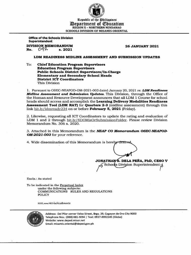 DM - 042 - S - 2021 LDM Readiness Midline Assessment and Submission ... DM - 042 - S - 2021 LDM Readiness Midline Assessment and Submission ...