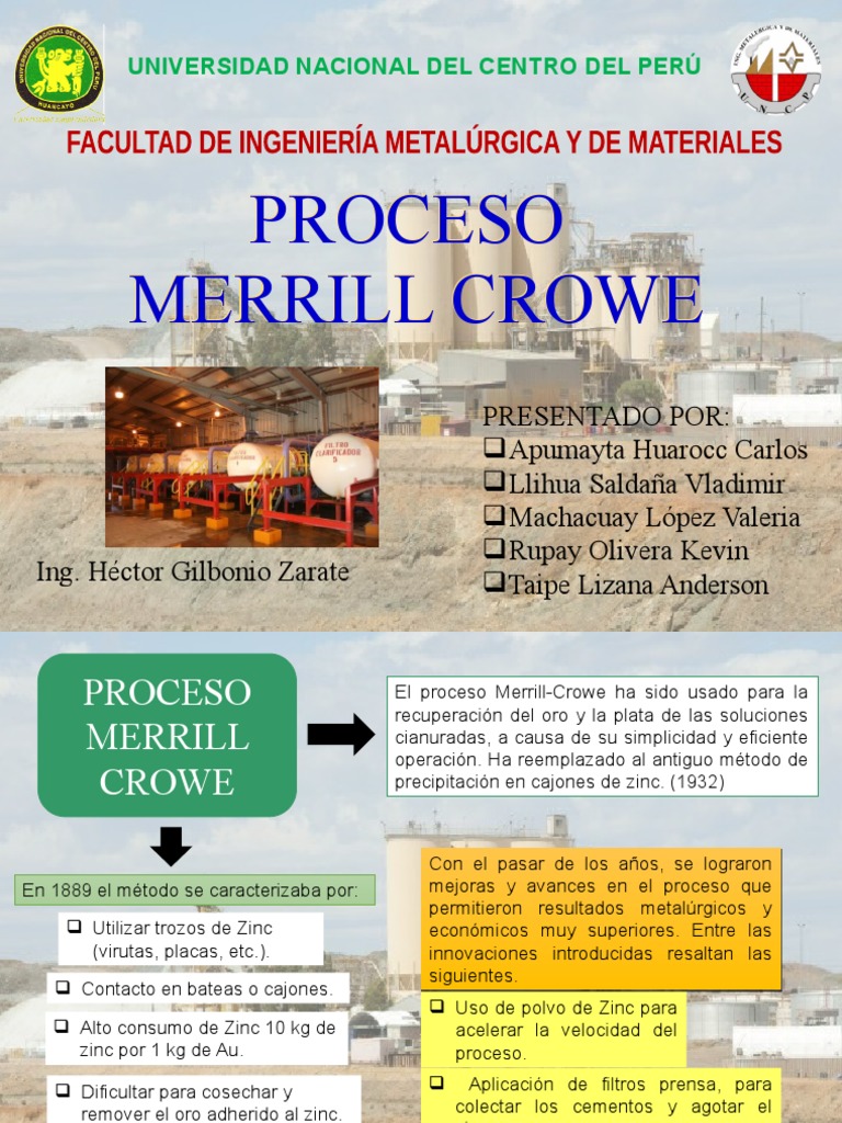 Proceso Merrill-Crowe: Recuperación de Oro y Plata | PDF | Cianuro ...