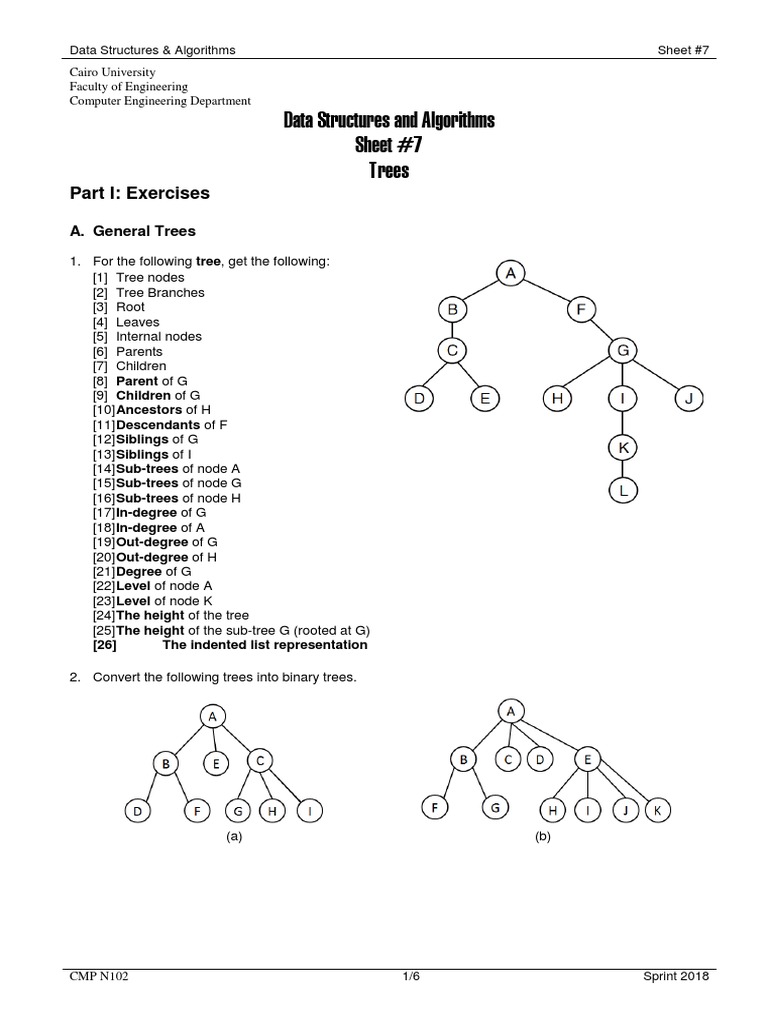 Sheet7 Trees S2018 Pdf Information Retrieval Algorithms