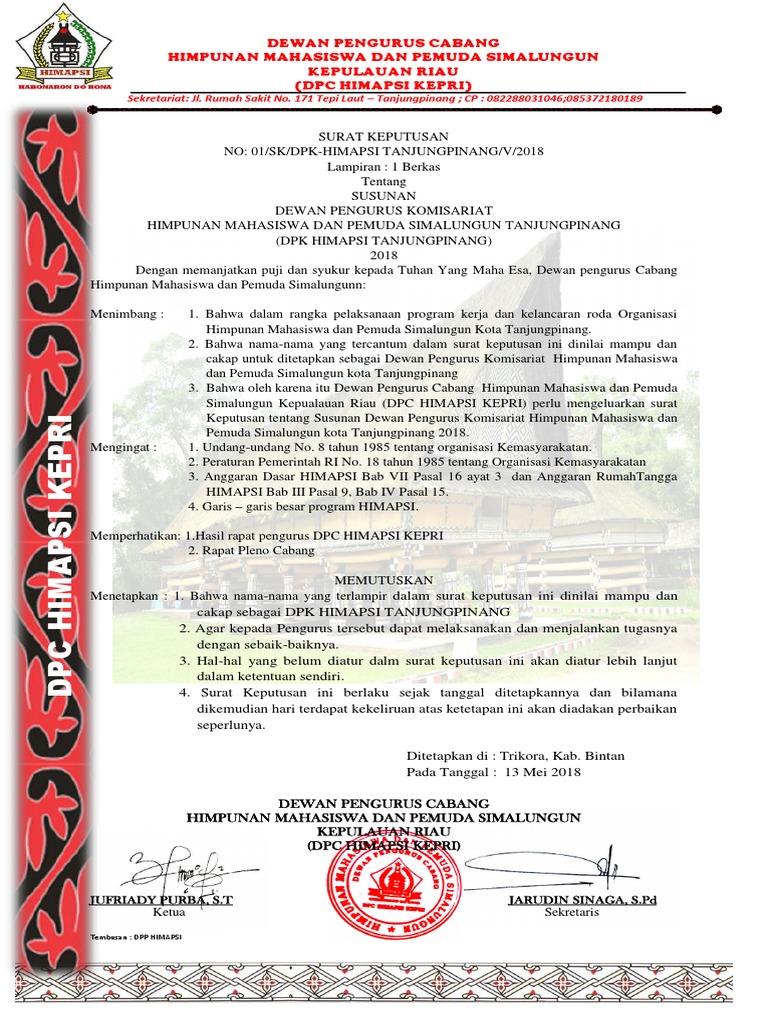 SK DPC Himapsi Kepri | PDF