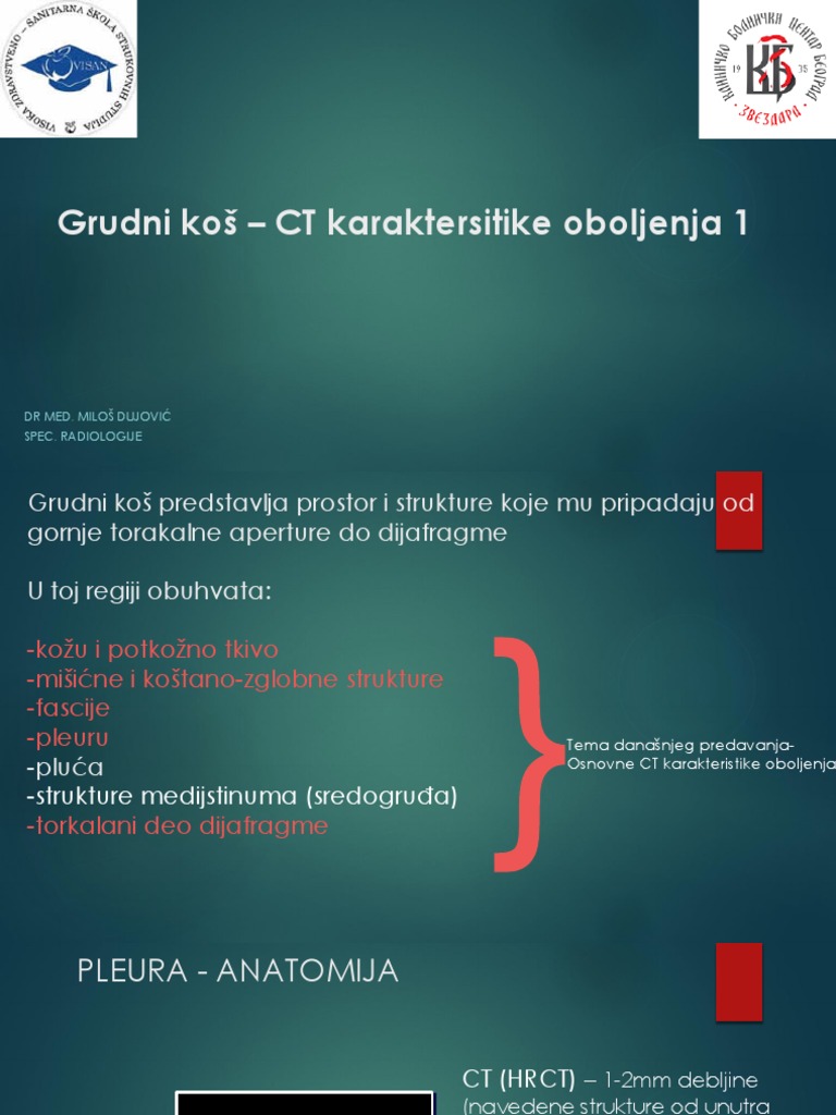 Udni Kos - CT Karaktersitike Oboljenja 1 PDF | PDF