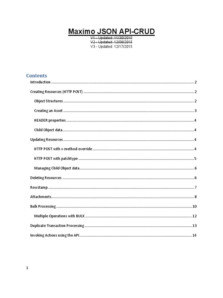 Maximo JSON API - CRUD | PDF | Hypertext Transfer Protocol | Json