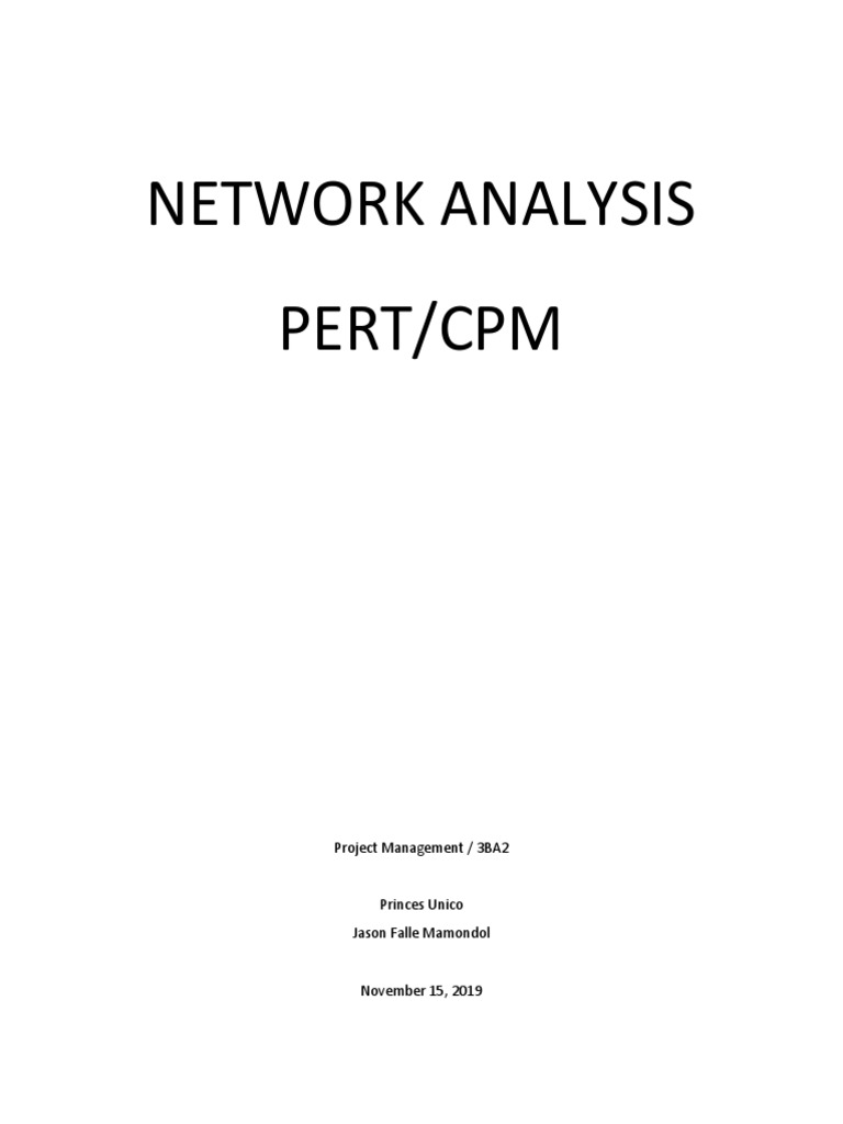 Network Analysis Pert/Cpm: Project Management / 3BA2 | PDF | Standard Deviation | Normal ...