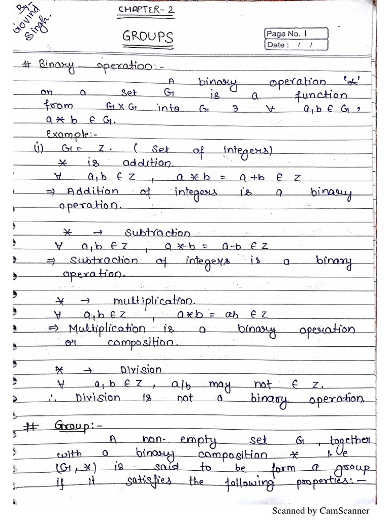 Group Theory Notes for B.Sc. Mathematics | PDF