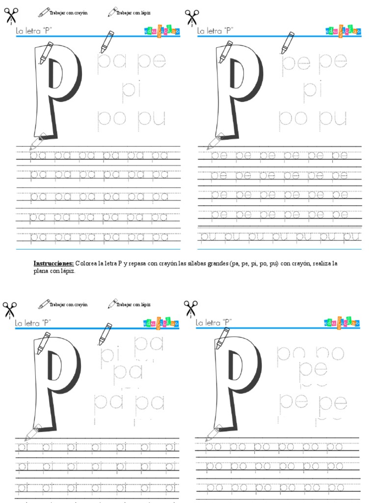Cuadernillo de Sílabas Letra P | PDF