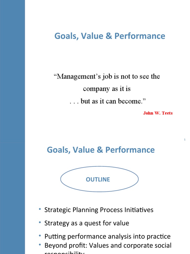 Lecture 2 - Strategy Goals Values and Performance | PDF | Strategic ...