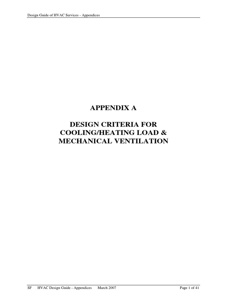 CITY HVAC Design Guide Appendices | PDF | Duct (Flow) | Thermal Insulation