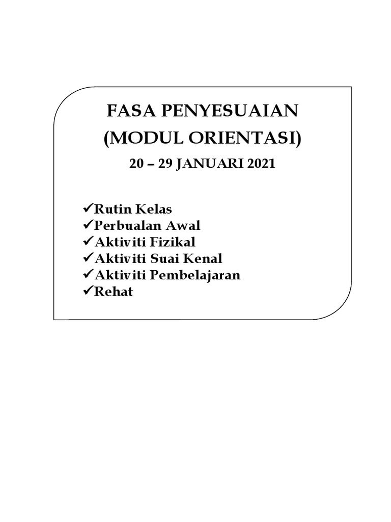 Rancangan Program Transisi Tahun 1 | PDF