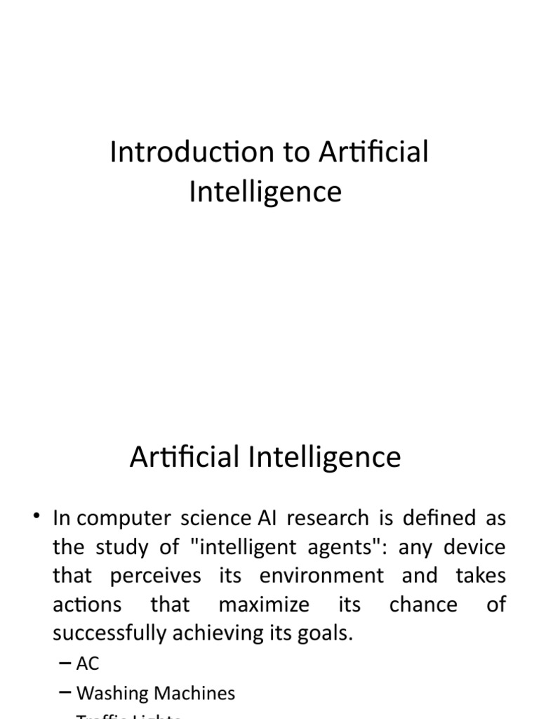 Introduction To Artificial Intelligence | PDF | Intelligence ...