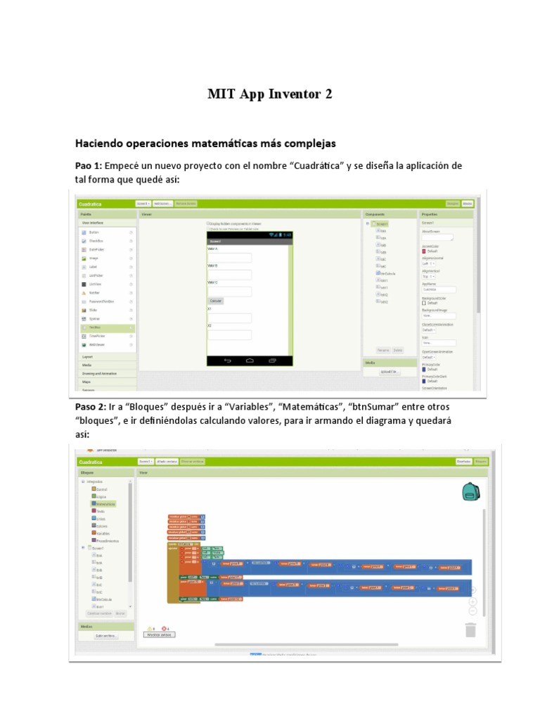 MIT App Inventor 2 Haciendo Operaciones Matemáticas Más Complejas | PDF