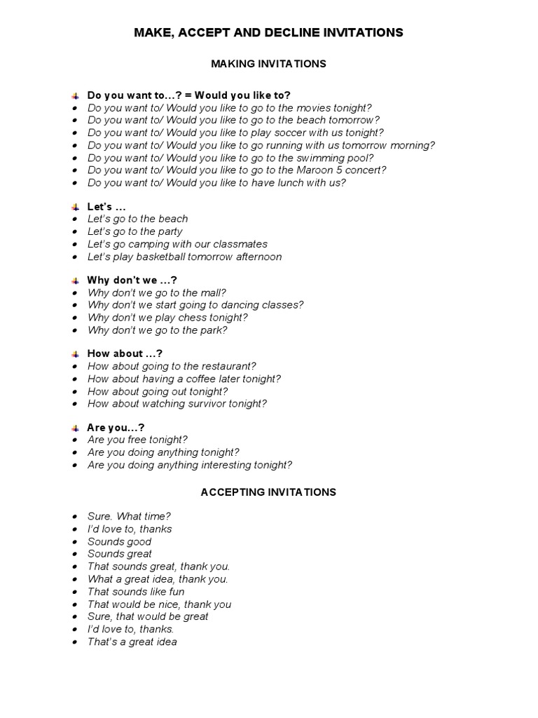 Accept and Decline Invitations | PDF | Self-Improvement