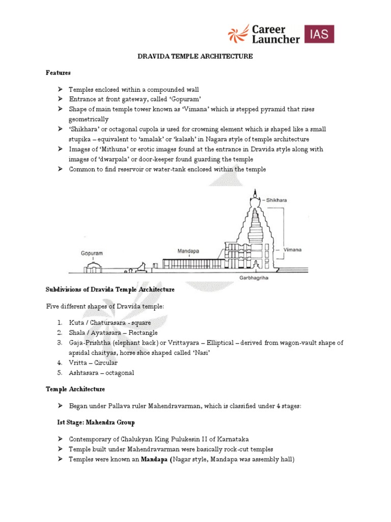 Dravida Temple Architecture Features | PDF | Religious Architecture ...