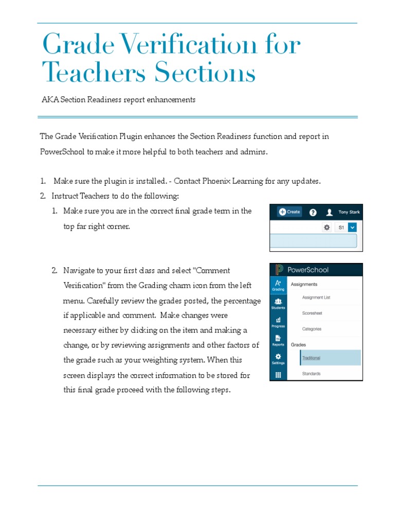 Teacher Grade Verification | PDF