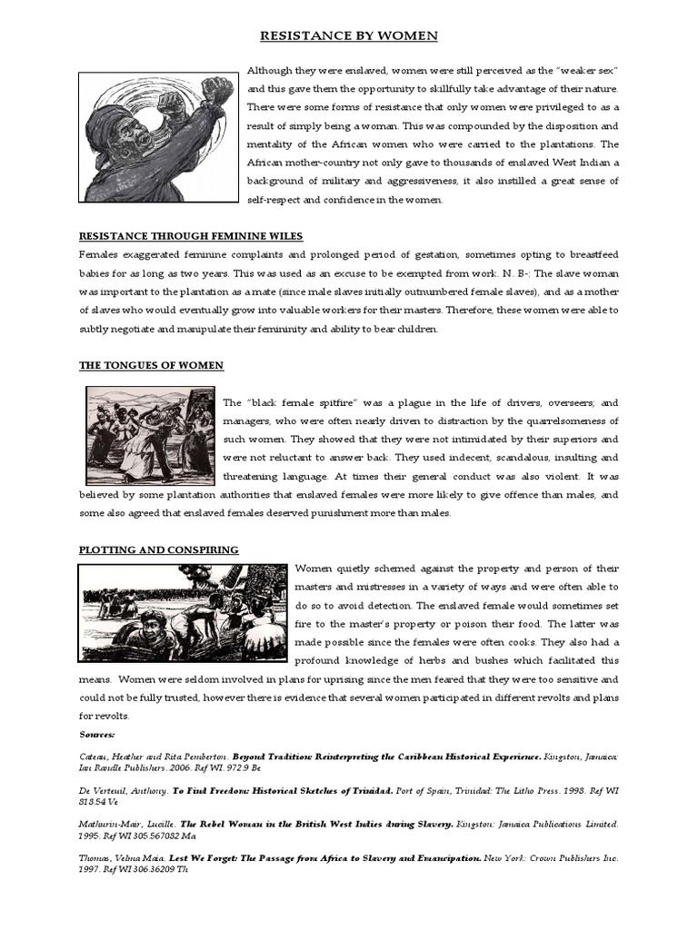 WOMEN'S RESISTANCE TACTICS DURING SLAVERY | PDF | Slavery | Labor