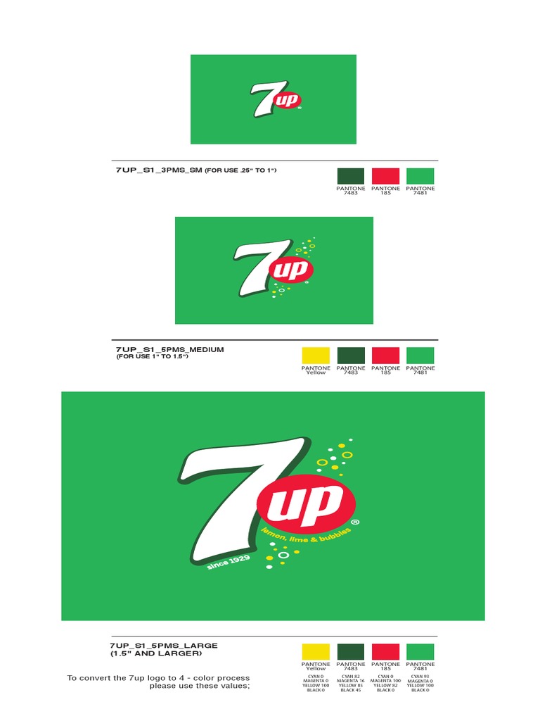7up Logo Color Conversion Guide | PDF