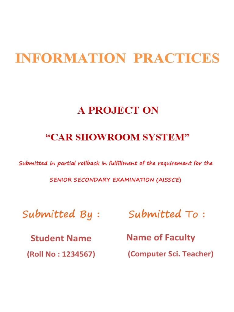 Car Showroom Project File | PDF | Class (Computer Programming) | Databases