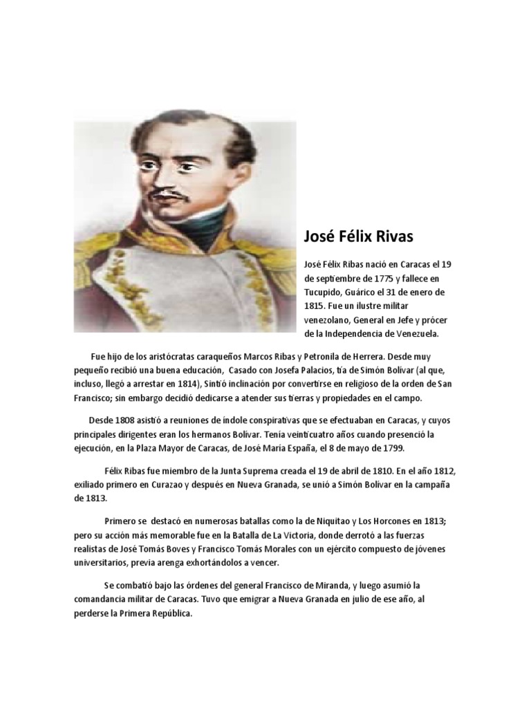 José Félix Rivas | PDF | Venezuela | América del Sur