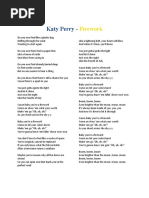 Firework Lyrics by Katy Perry | PDF | Song Structure | Songs