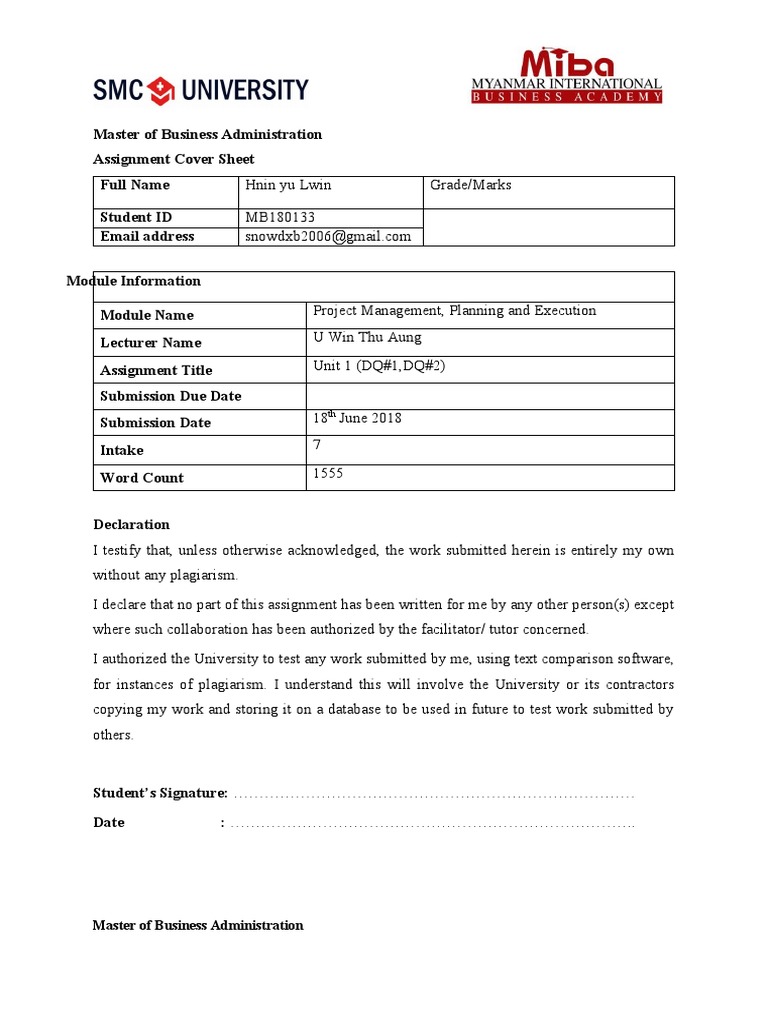 Project Management Assignment 2 | PDF | Project Management | Citation