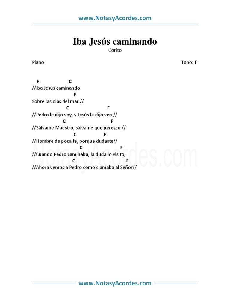 Iba Jesús Caminando: Letra y Acordes | PDF