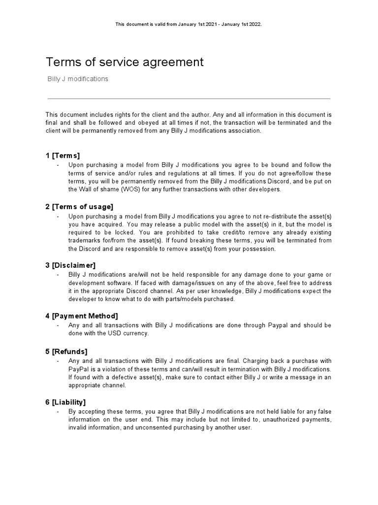 TOS Agreement | PDF | Pay Pal | Terms Of Service