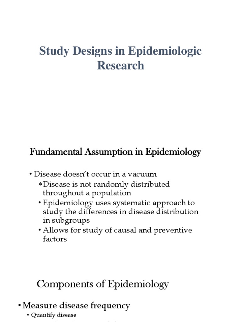 Epidemiological Study Designs | PDF | Cohort Study | Epidemiology