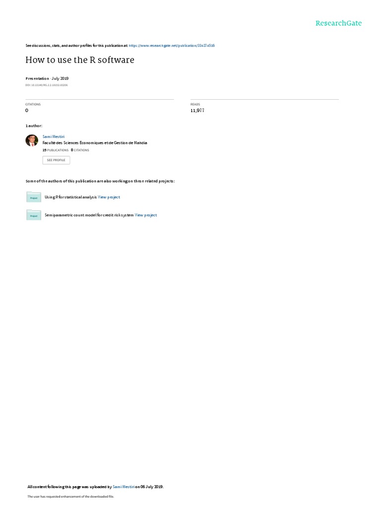 How To Use The R Software | PDF | Matrix (Mathematics) | Command Line Interface