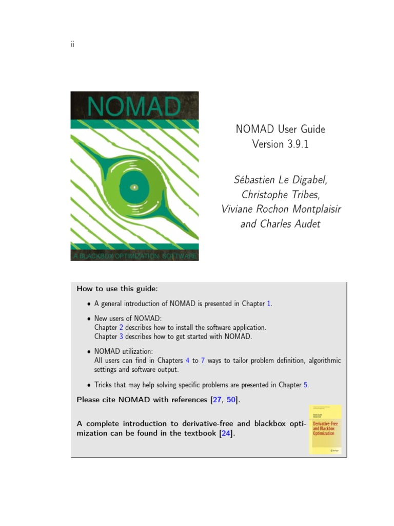 NOMAD User Guide Sébastien Le Digabel, Christophe Tribes, Viviane Rochon Montplaisir and Charles ...