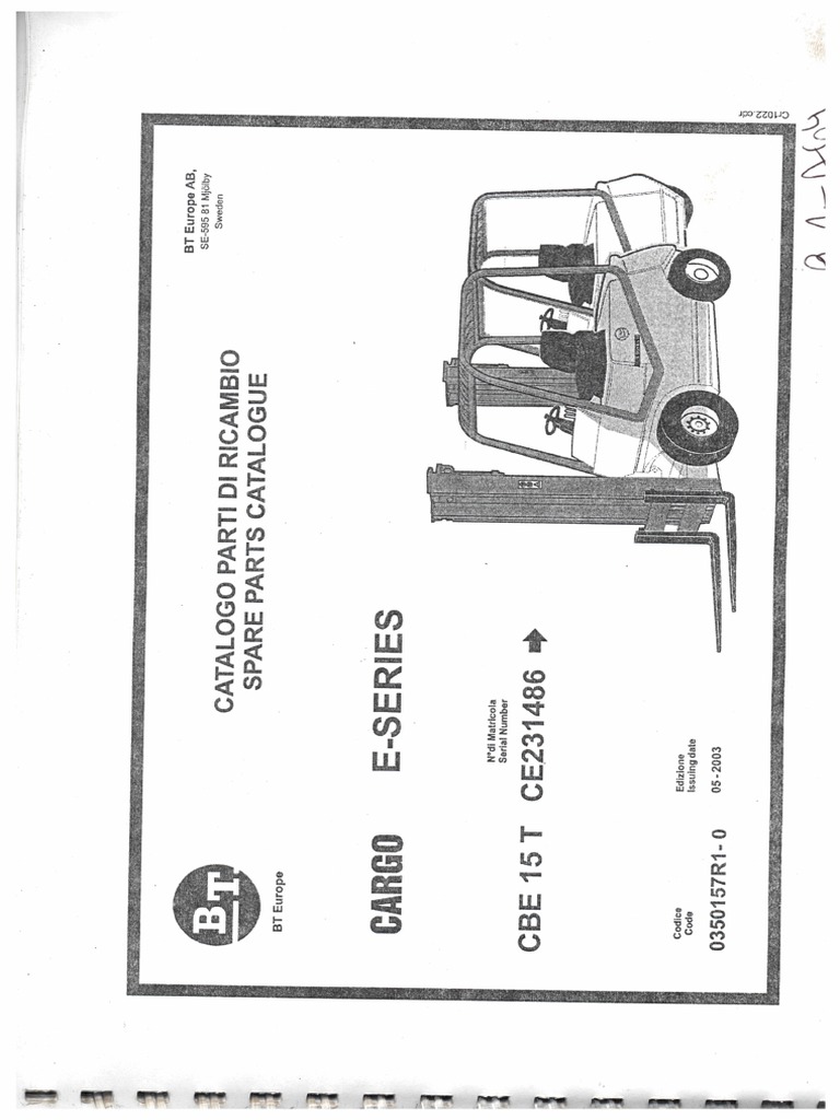 Manual de Repuestos - Bt-Cbe 15 T | PDF