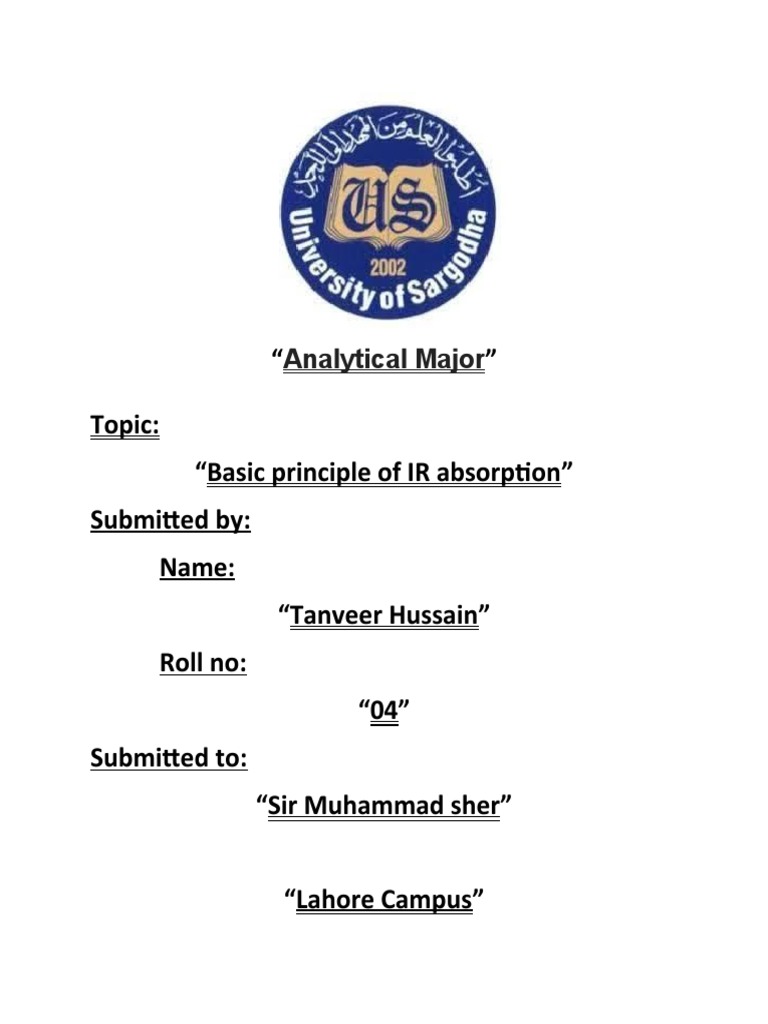 Basic Principle of IR Spectroscopy or IR Absorption | PDF | Infrared ...