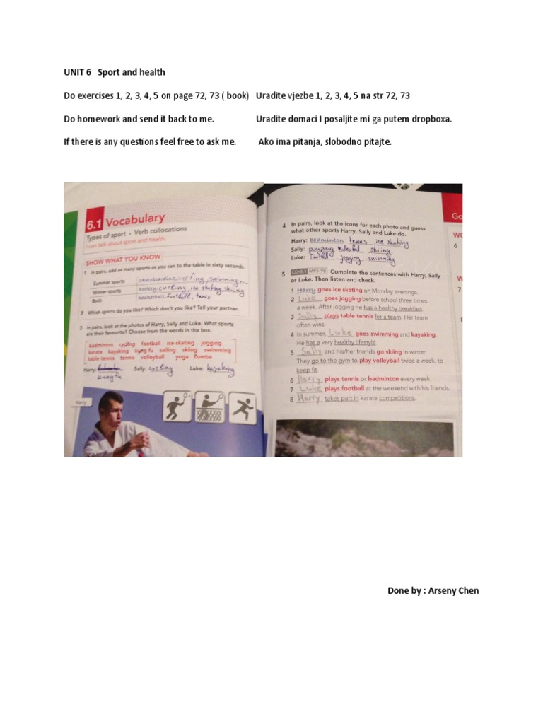 Sport and Health Unit 6 Exercises | PDF