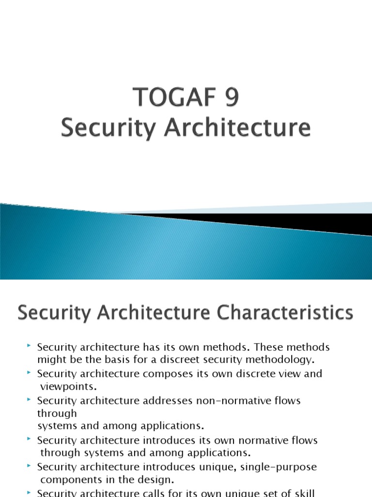 TOGAF Security Architecture | PDF | System | Computer Security