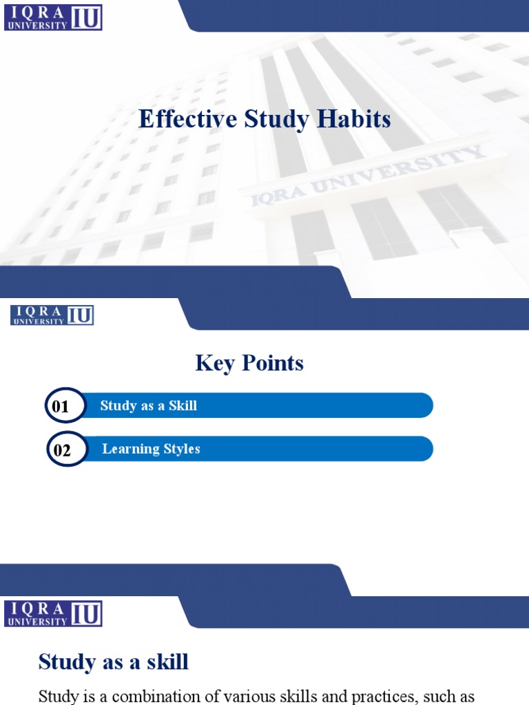 Effective Study Habits Introduction Pdf