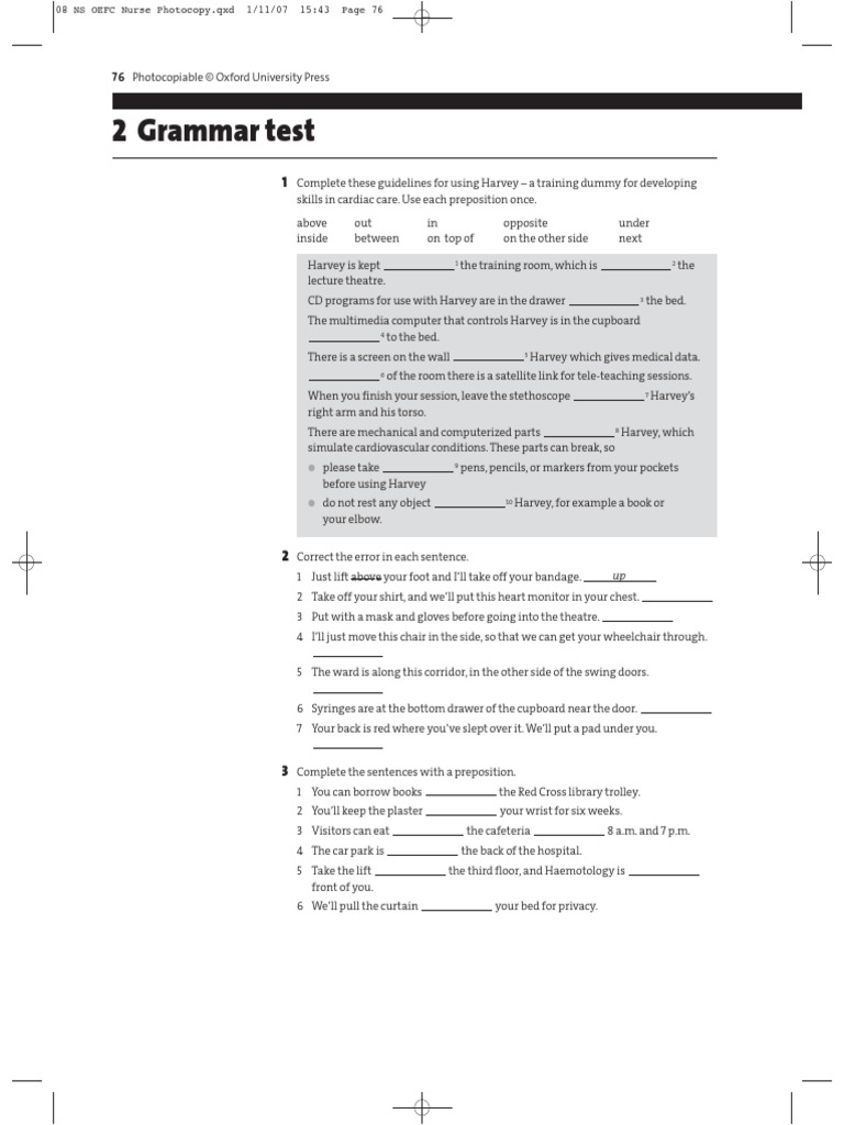 2 Grammar Test: 76 Photocopiable © Oxford University Press | PDF