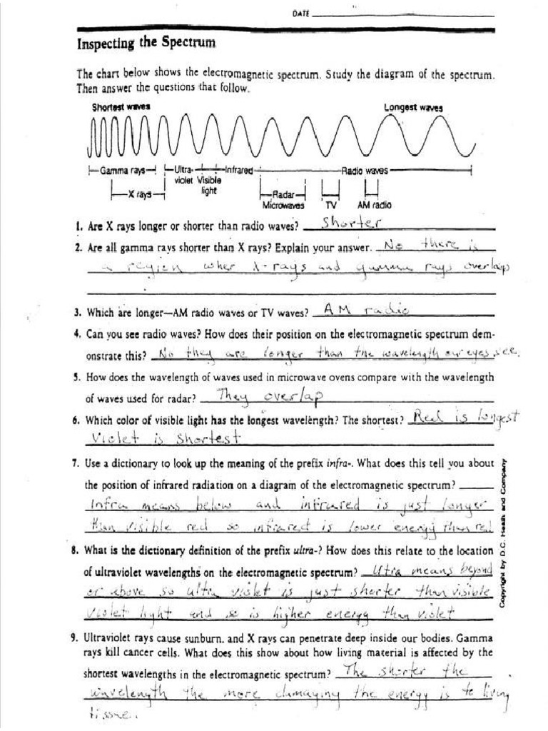 EM Spectrum Answers | PDF