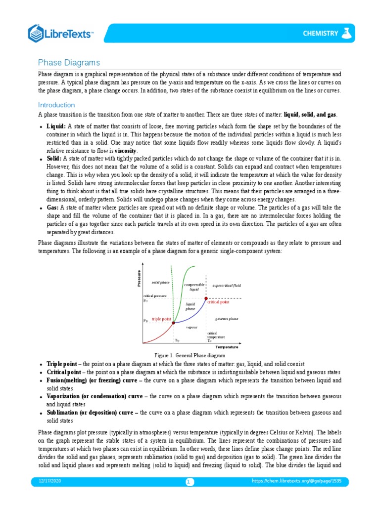 Phase Diagrams: Figure 1. General Phase Diagram | PDF | Phase (Matter ...