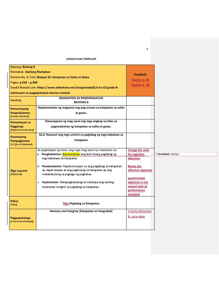 Draft Team Teaching Lesson Plan | PDF