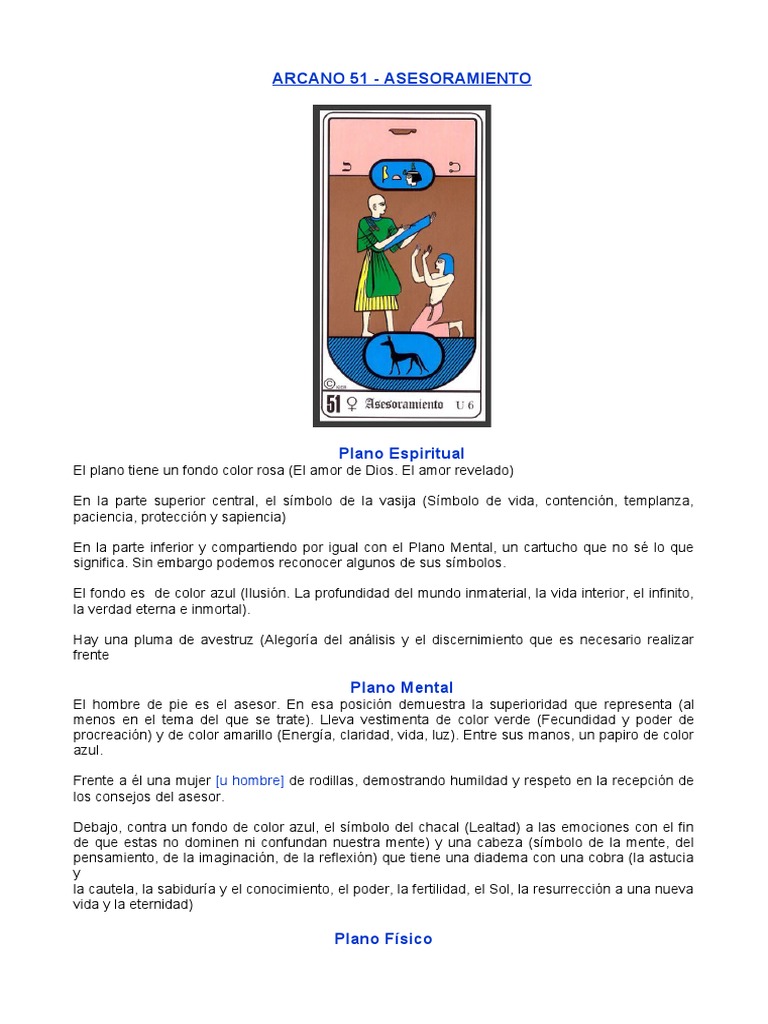 Significado del Arcano 51 en Tarot | PDF | Amor | Science