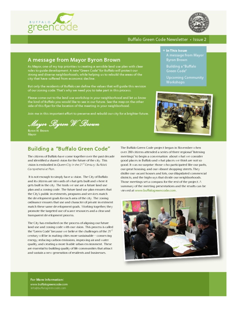 Buffalo Green Code Newsletter - Intro & Meetings | PDF | Zoning ...