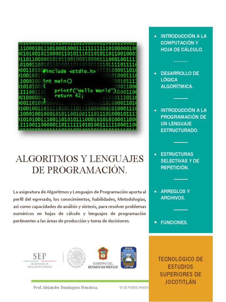 Algoritmos y Lenguajes de Programacion | PDF | Lenguaje de programación ...