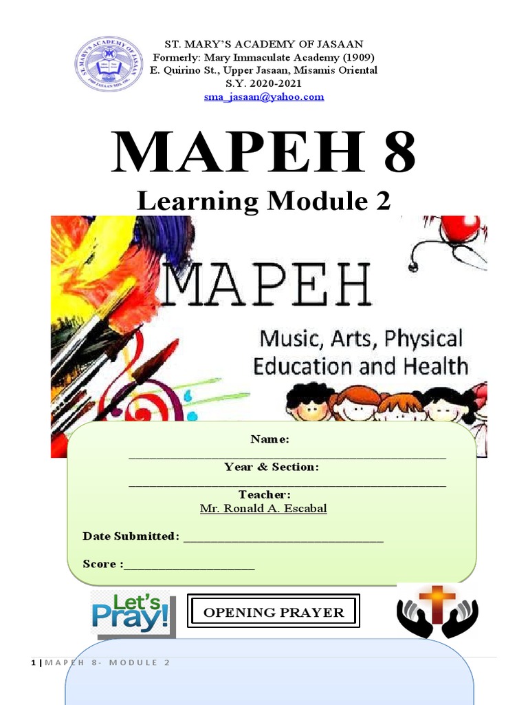 Mapeh 8 Module 2 | PDF | Wellness | Medical