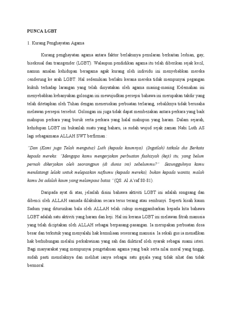 Punca Dan Kesan LGBT | PDF