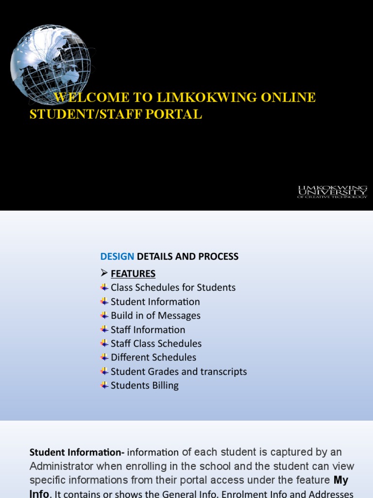 Welcome To Limkokwing Online Student/Staff Portal | PDF