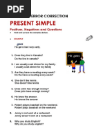 Present Simple Error Correction | PDF