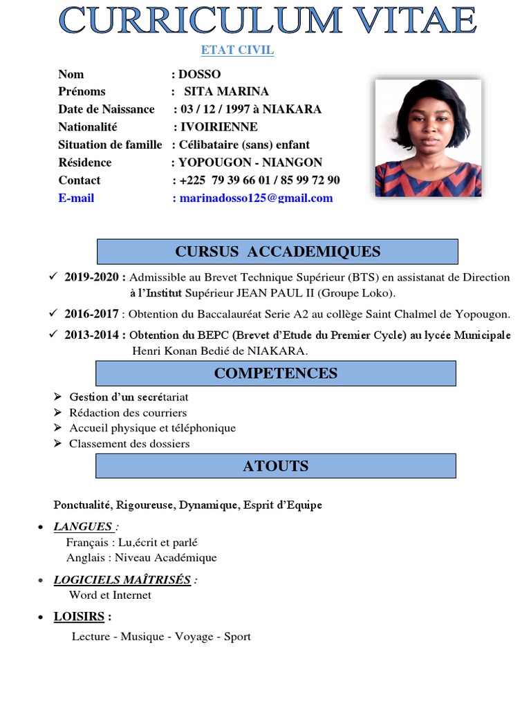 CV Dosso Sita Marina | PDF