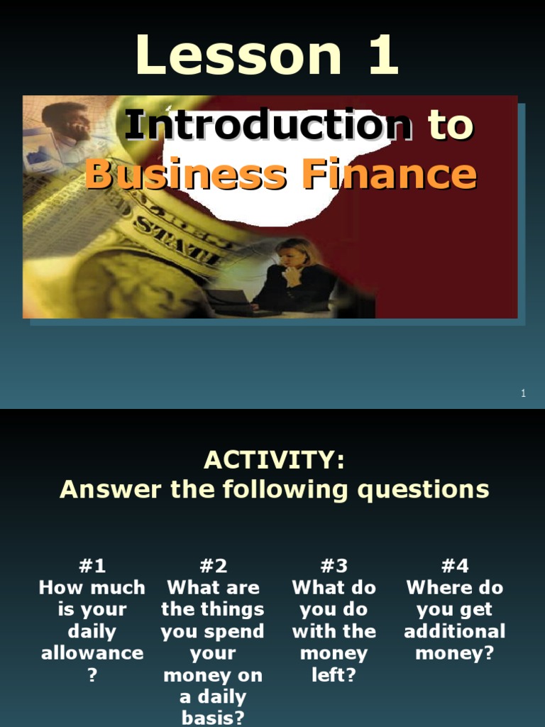 To Business Finance Introduction To Business Finance | PDF | Securities ...