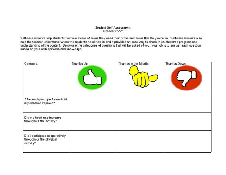 Student Self-Assessment | PDF | Career & Growth