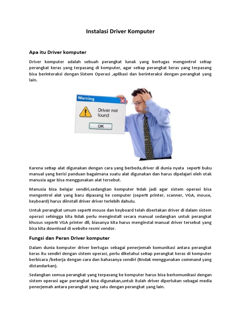 Instalasi Driver Komputer | PDF